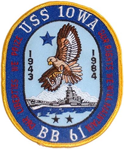 Amazon.com: United States Navy USN USS BB-61 Iowa Ship Embroidered ...