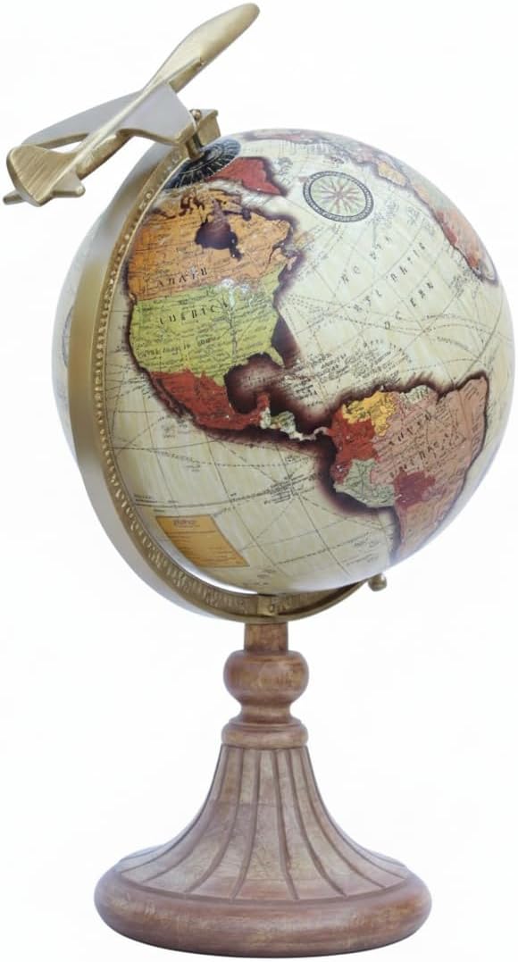 Amazon.com: Educational World Globe With Wooden Base. Antique ...