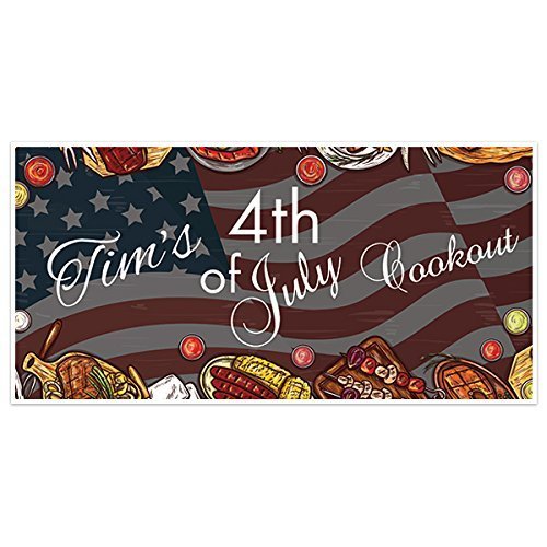 Amazon.com: Times Cookout Patriotic Happy 4th of July Party Banner ...