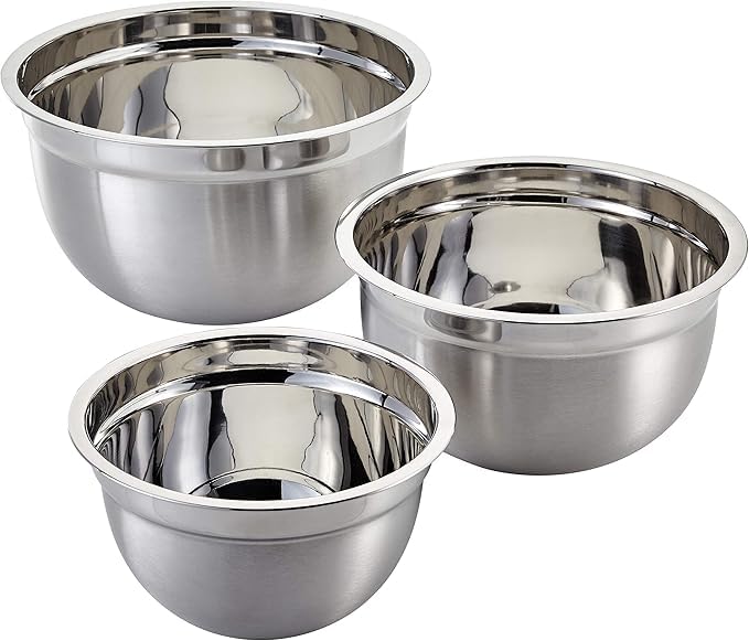 Buy Karfe Set of 3 Stainless Steel German Bowl– German-Style Large ...