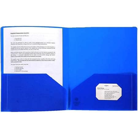 Amazon.com : 2-Pocket Poly Folders with Business Card Slot, for Letter ...