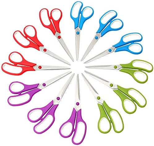Amazon.com : CCR Scissors 8 Inch Soft Comfort-Grip Handles Sharp Blades ...