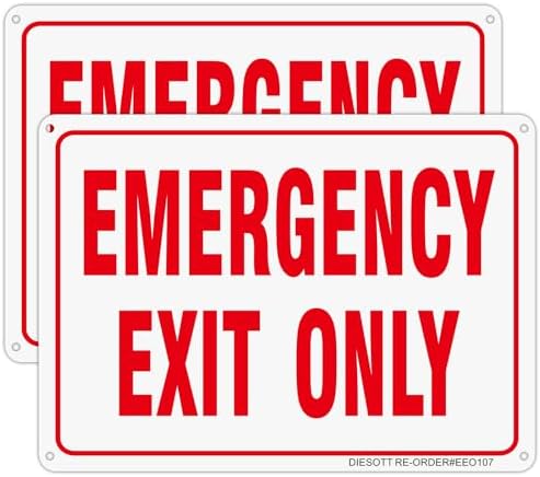 Amazon.com: DIESOTT Emergency Exit Only Signs- 2 Pack, 10x7 Inches ...