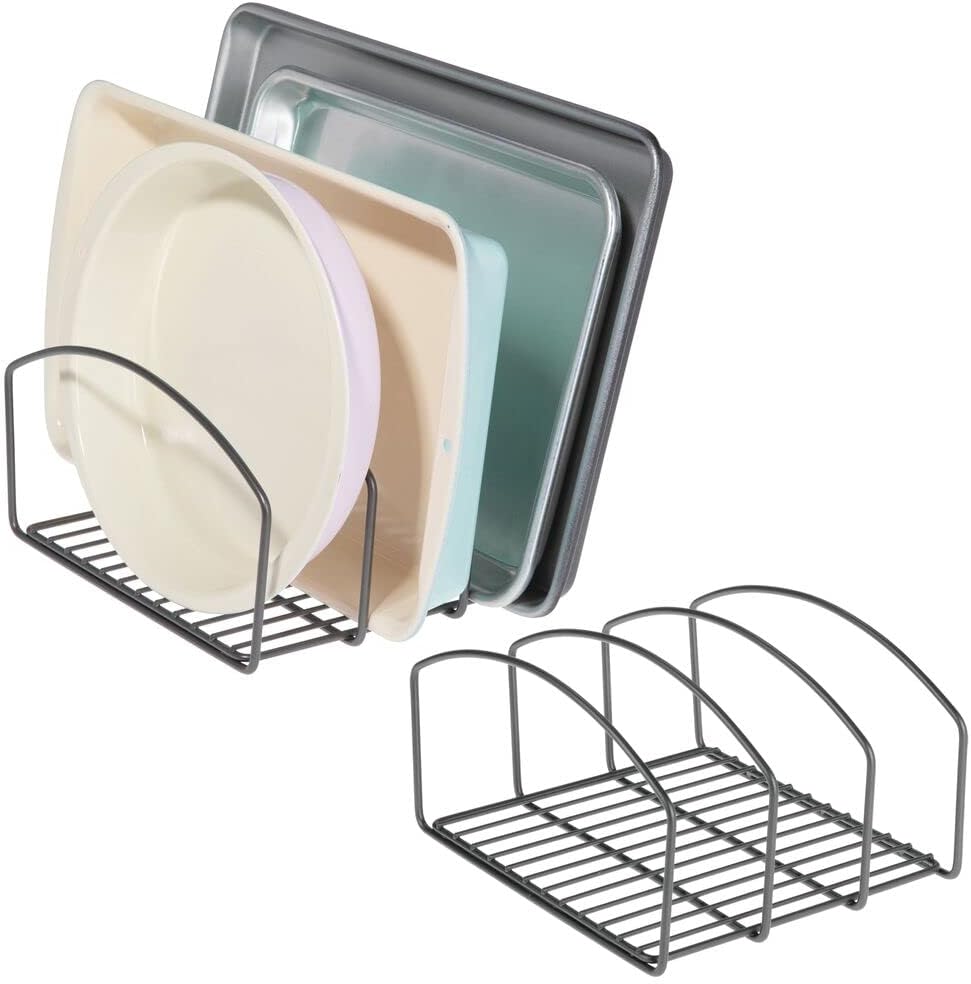 mDesign Set of 2 Baking Tray Rack - Steel Oven Tray Rack and Cutting ...