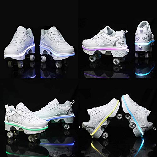 Snapklik.com : Double-Row Deform Wheel Automatic Walking Shoes ...