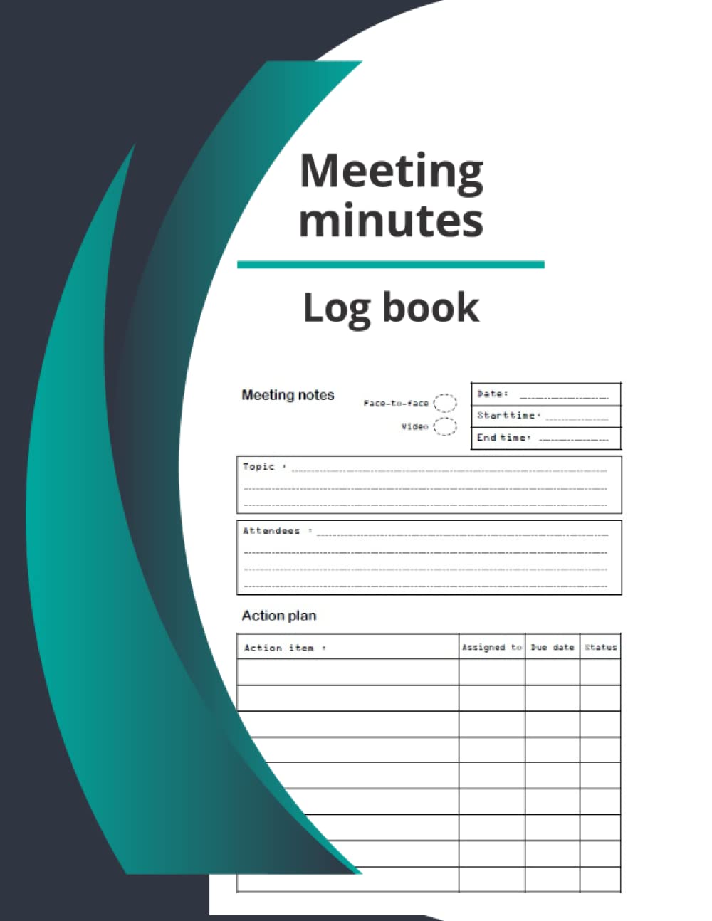 Meeting minutes log book: business organier notebook for secretaries ...