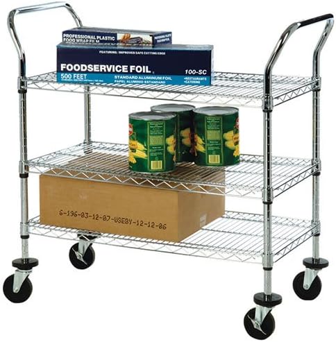 Amazon.com: Focus Foodservice FFC18362CH Kitchen Utility Cart 18"W, 2 ...
