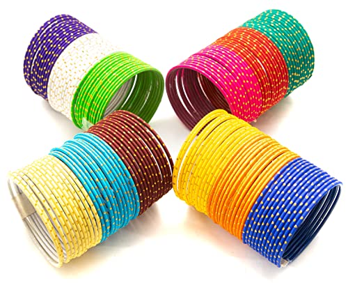 Swara Creations Traditional Metal Bangle/Churi Set, in Multicolor for ...