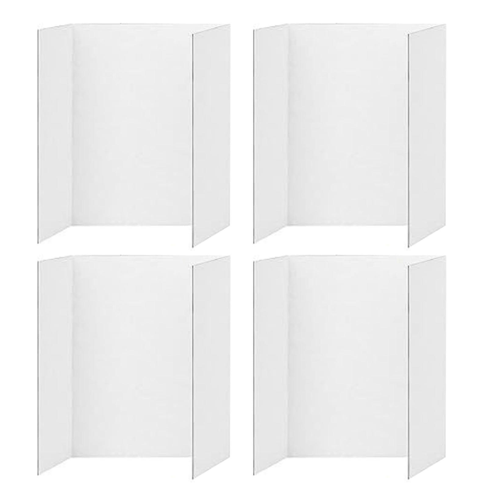 Folding Poster Board YqST_ 4Pcs Tri Fold Poster Boards Small White