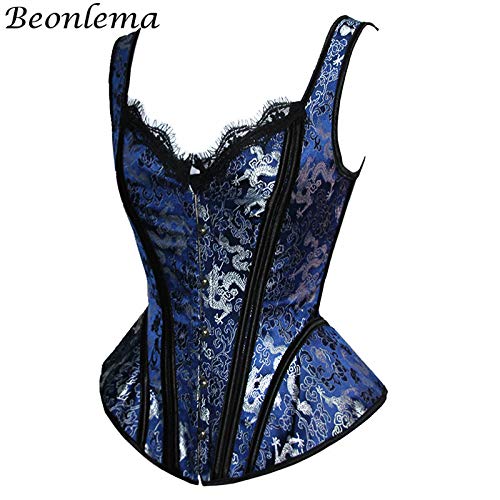 Buy ZZEBRA Royal Blue: Beonlema Women Bustiers Top Sexy Corset for Punk ...