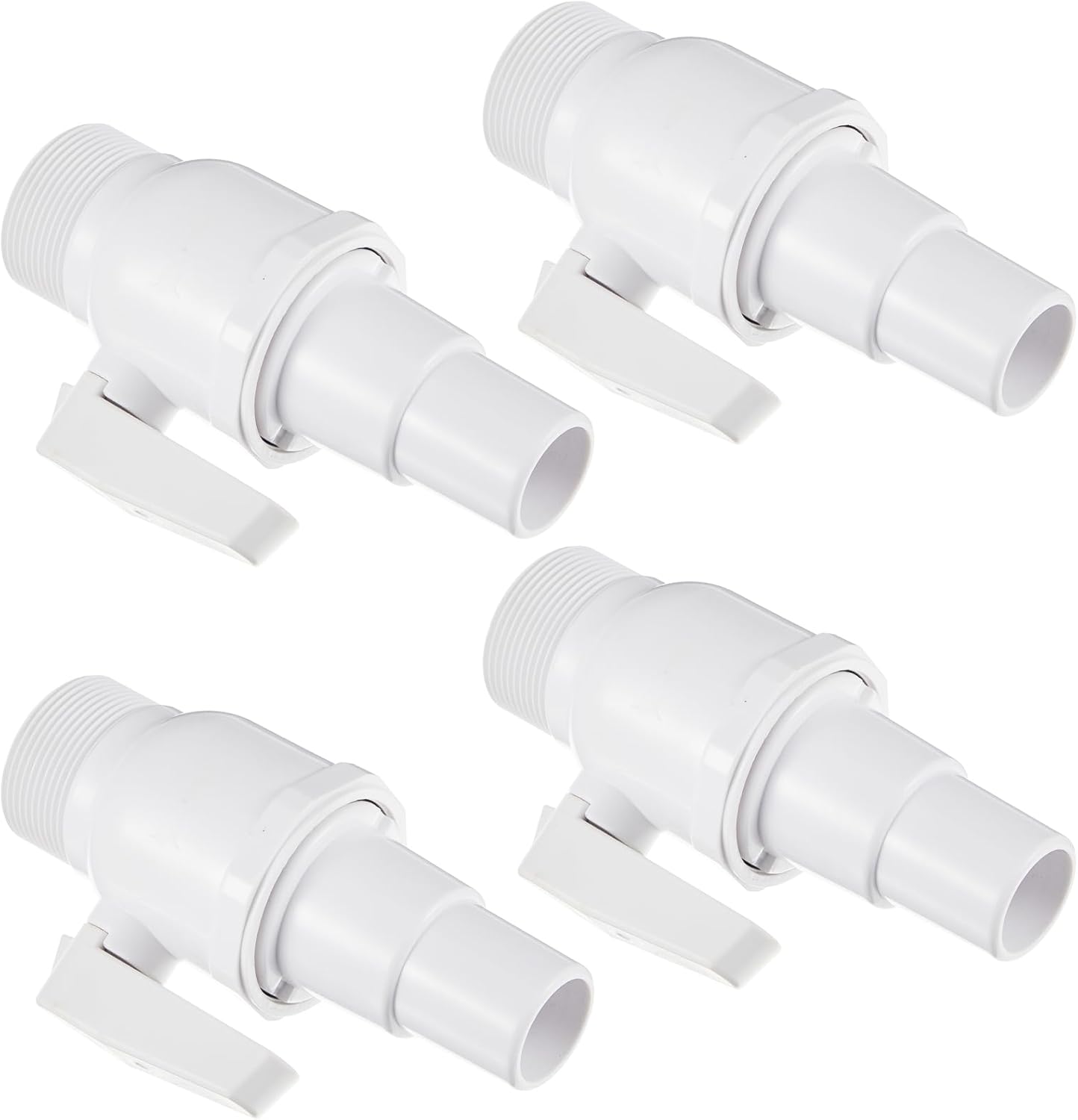 Amazon.com: Hiboom 4 Pcs 2 Way Ball Valve ABS Ball Valve Plastic Pool ...