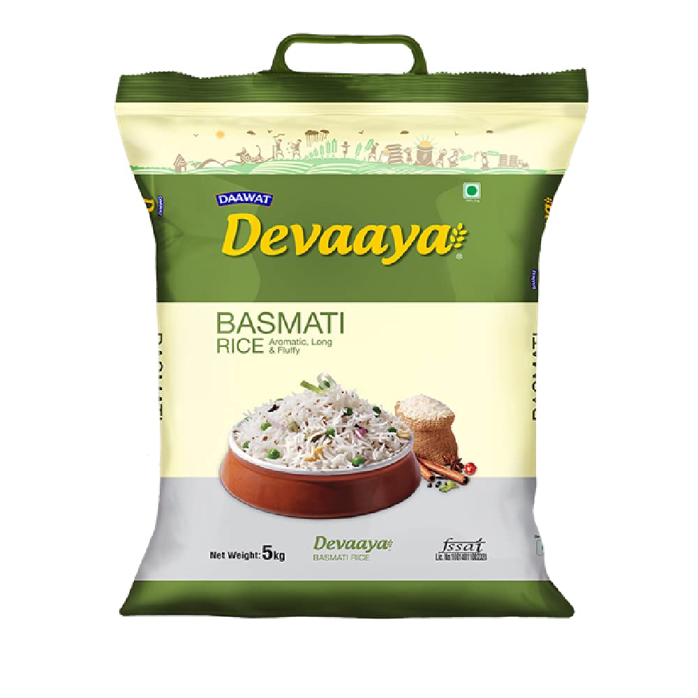 Buy Daawat Devaaya, Long & Fluffy Grains Basmati Rice, 5 Kg Online at ...