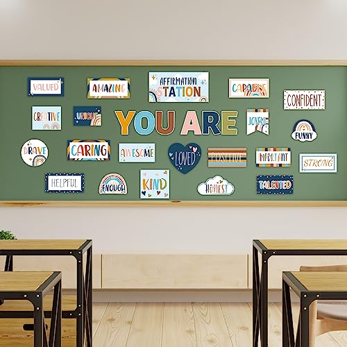 Snapklik.com : Boho Affirmation Station Bulletin Board Set Rainbow ...