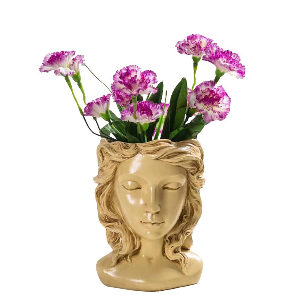 Yanmilia Head Planter Elegant Lady Flower Pot Face Statue Planter Lady ...