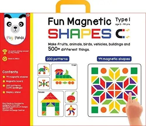 Fun Magnetic Shapes (Junior). Type 1 with 44 Magnetic Shapes, 200 ...