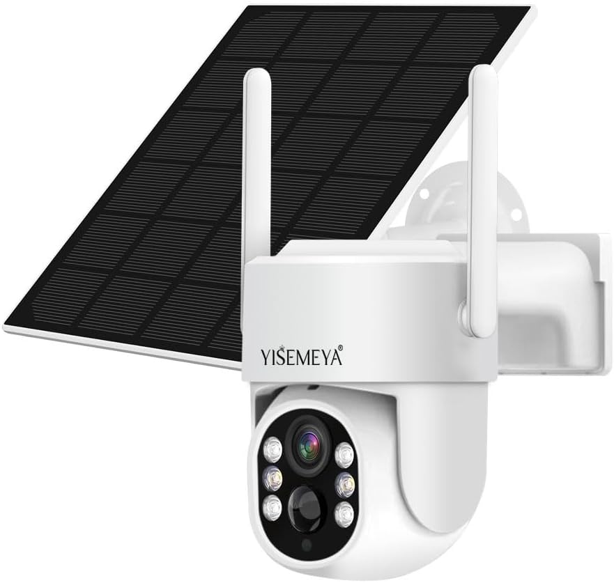 Amazon.co.jp: YISEMEYA Security Camera, Outdoor, Solar, 4 Million Ultra ...