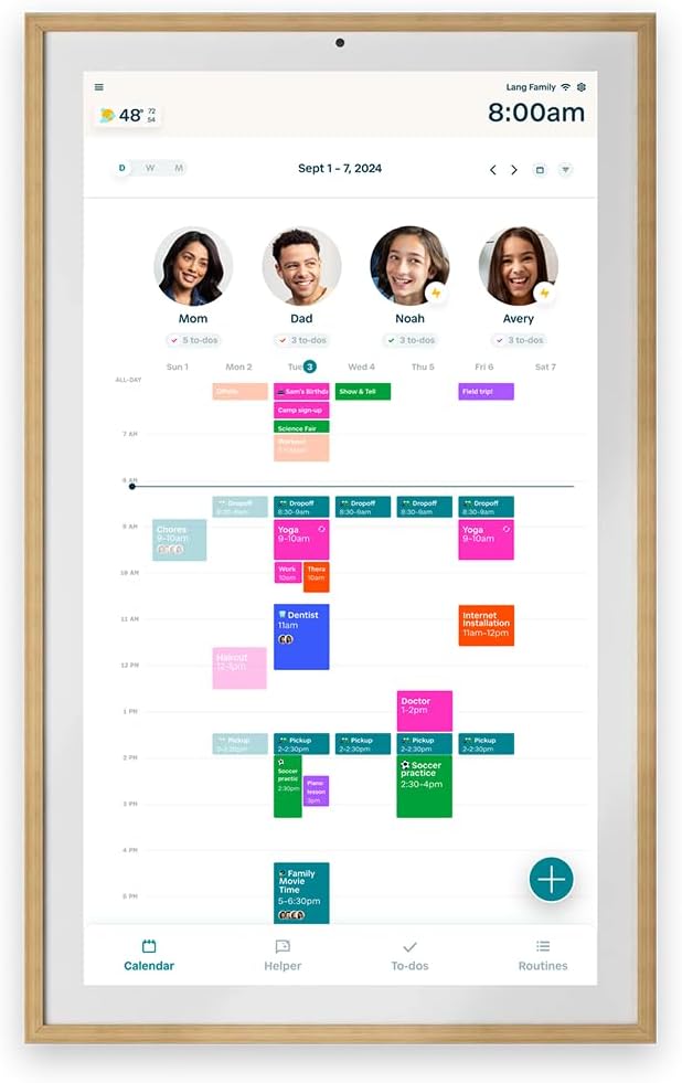 Hearth Display Calendrier numérique 27 pouces pour les familles, écran ...