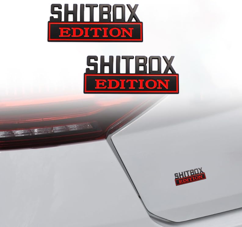 Snapklik.com : 2 Pcs SHITBOX Edition Emblem Car Side Rear Front Hood ...