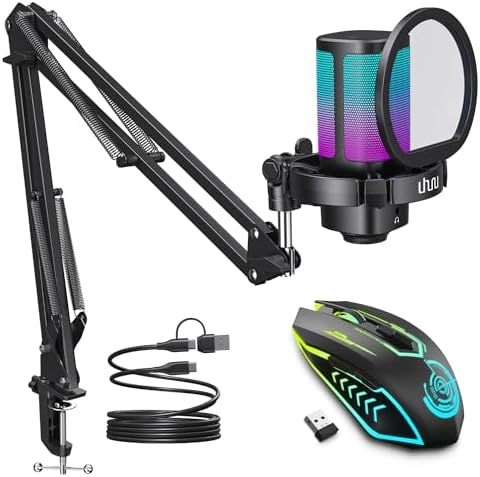 Amazon.com: UHURU Gaming USB Microphone for PC with Wireless Gaming ...