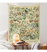 Amazon.com: Vintage Flowers Tapestry 48” x 36”, Long Vertical Wall ...