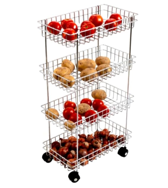 TRENDY CREATION HUB Multi-Purpose Stainless Steel Kitchen Trolley with ...