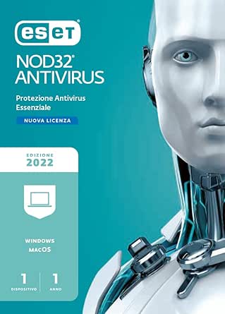 ESET NOD32 2023 | Antivirus Base | 1 Dispositivo | 1 Anno | Nuova Licenza | PC/Mac | Codice d ...