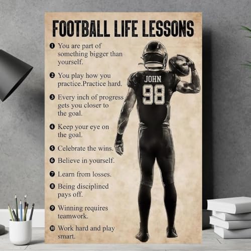 Amazon.com: Football Life Lessons Poster - Personalized Football Life ...
