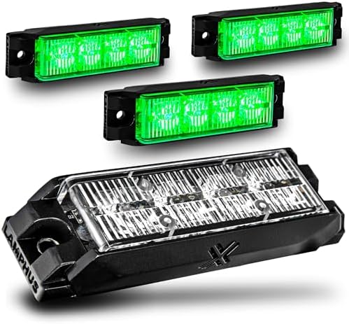 Amazon.com: LAMPHUS 4pc NanoFlare 4" 4W Green LED Surface Mount Police ...