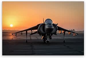 Amazon.com: AV-8B Harrier II Fighter Aviation Jets Poster Canvas Print ...