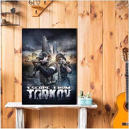QQWERタルコフからの脱出ゲームポスターウォールアートウォールポスター、デコリビングルーム、ウォールピクチャー、フレームなし50x70cm ...