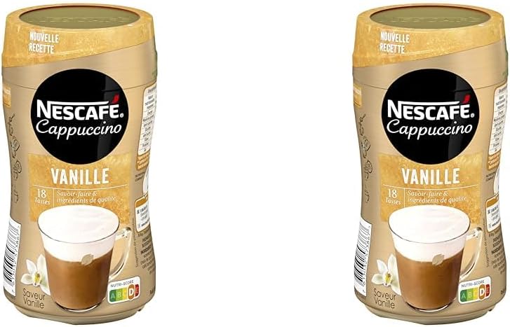 Nescafé Cappuccino Vanille, Café soluble, Boîte 310g (Lot de 2 ...