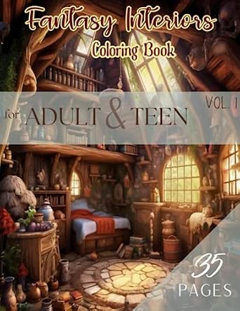 Amazon.com: Fantasy Interior Coloring Book: for Adult & Teen - VOL1 ...