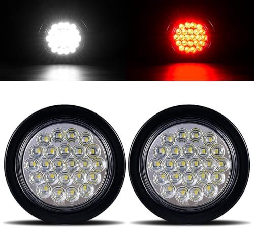 Amazon.com: PVerandio 2Pcs 4 Inch LED Round Trailer Lights 24 LEDS RED ...