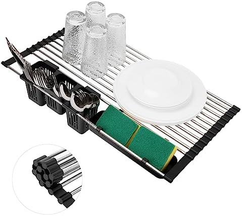 Amazon.com - E-ROOM TREND Roll Up Dish Drying Rack Expandable 22.8 ...