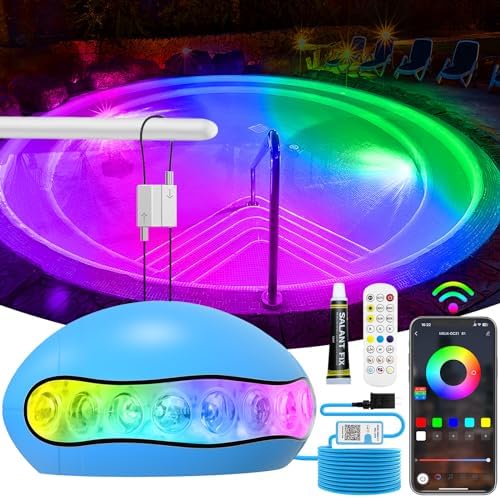 Amazon.com : LyLmLe LED Pool Lights, 20W Smart Magnetic Underwater ...