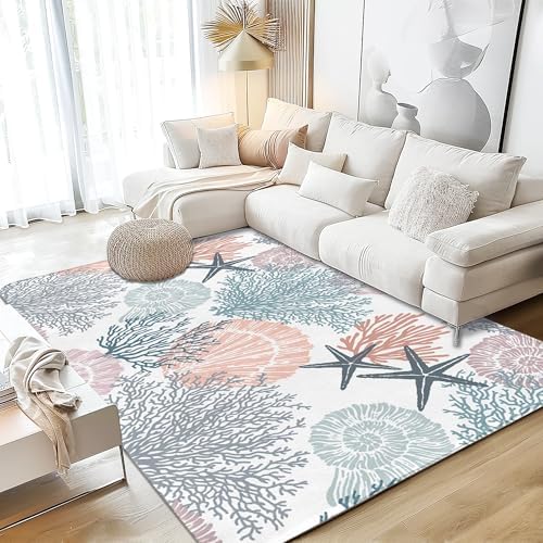 Amazon.com: Beach Coastal Runner Rug for Hallway 2x6 Starfish Ocean ...
