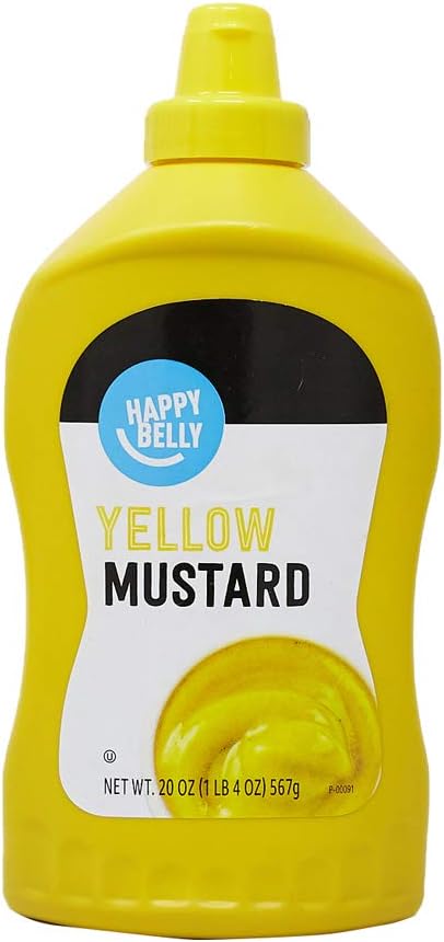 Amazon.com: Amazon Brand - Happy Belly Yellow Mustard, Kosher, 20 ounce ...