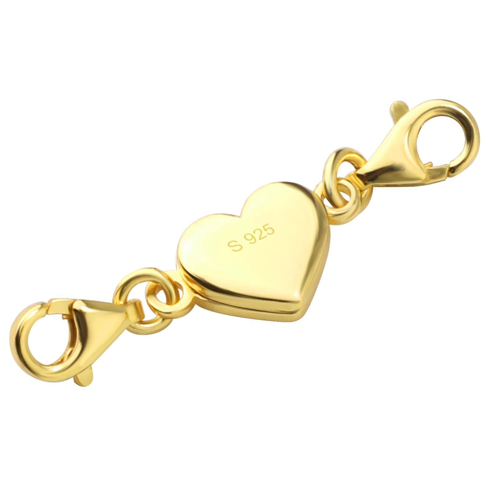 Amazon.com: 14K Gold Heart Magnetic Jewelry Clasps, 925 Sterling Silver ...