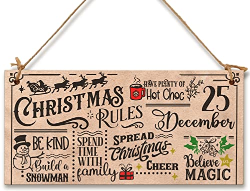 Christmas Rules Be Kind Spread Xmas Cheer Fun Sign Vintage Effect Sign ...