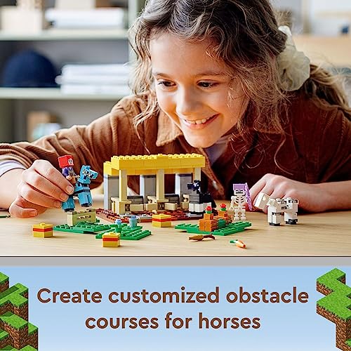 LEGO Minecraft The Horse Stable 21171 Building Kit; Fun Minecraft Farm ...