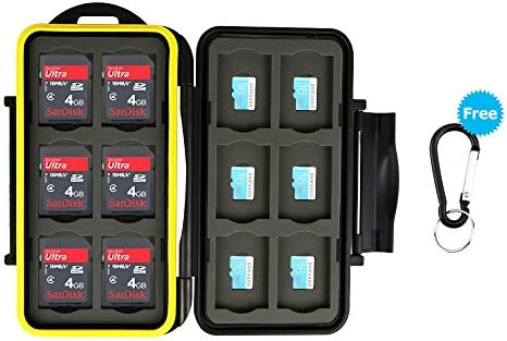 Kiorafoto SD Card Holder Case for 12 SD SDXC SDHC Cards + 12 TF Micro ...