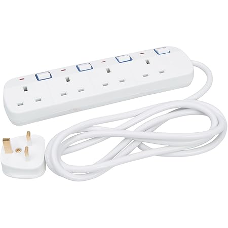 Status Multi Plug Extension | 4 Socket Extension Cable | Individually ...