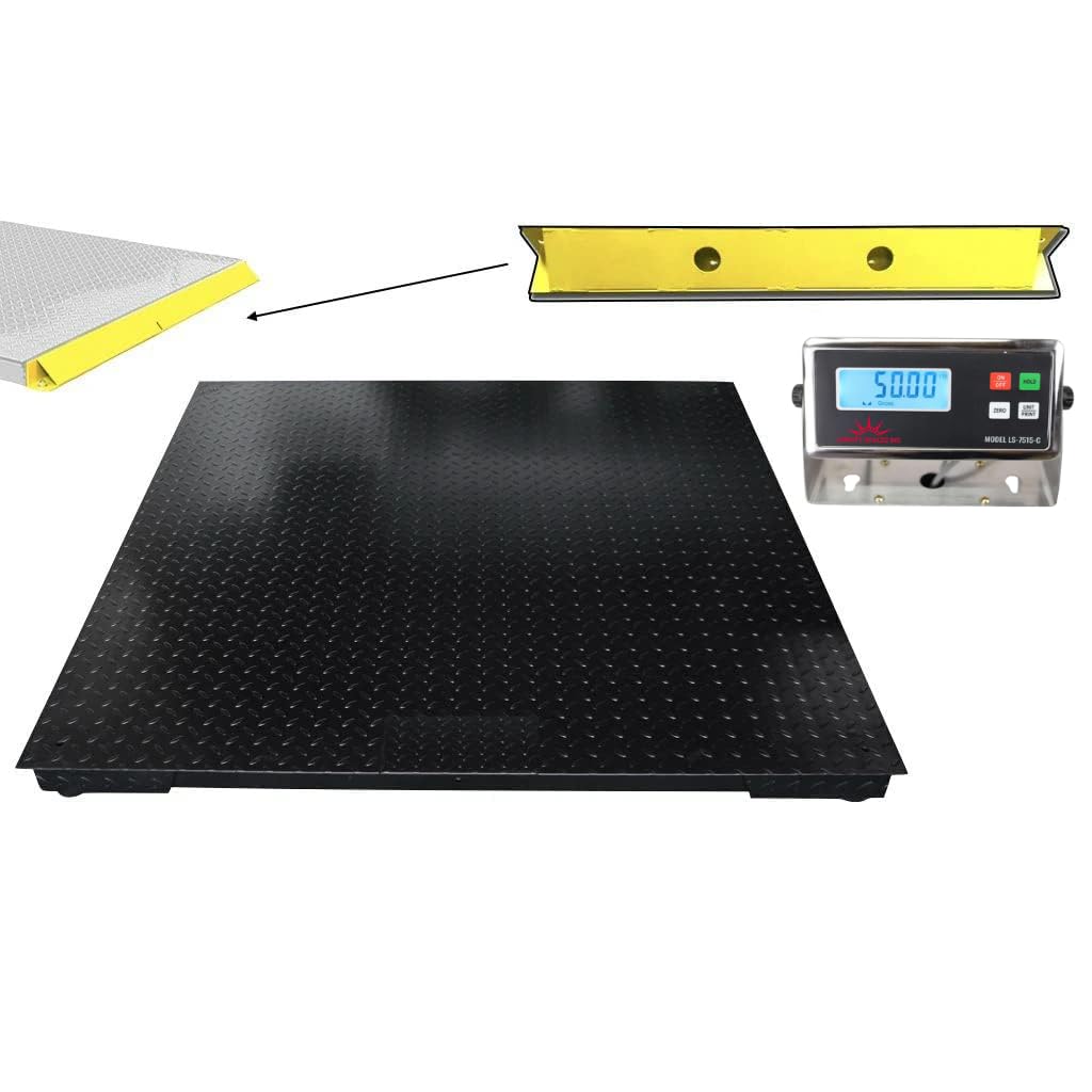 Liberty Scales Heavy Duty Industrial 48" x 48" Floor Scale with 2 ...