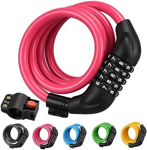 Amazon.com: Bike Lock Cable, 1 Pack 4ft Combination Bicycle Lock with ...