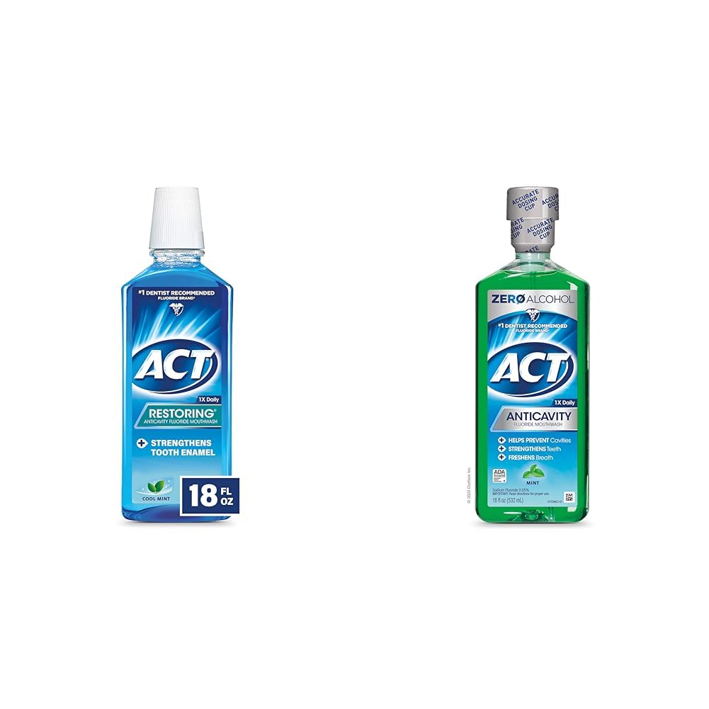 Amazon.com: ACT Fluoride Mouthwash Bundle with Restoring 18 fl. oz ...