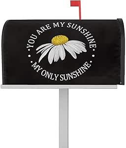 Mailbox Cover, You are My Sunshine My Only Sunshine Daisy Floral Black ...