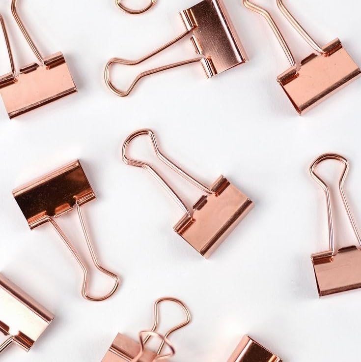 oddpod™ DGG Premium Rose Gold 25mm Binder Clips/Anti-Rust Binding ...