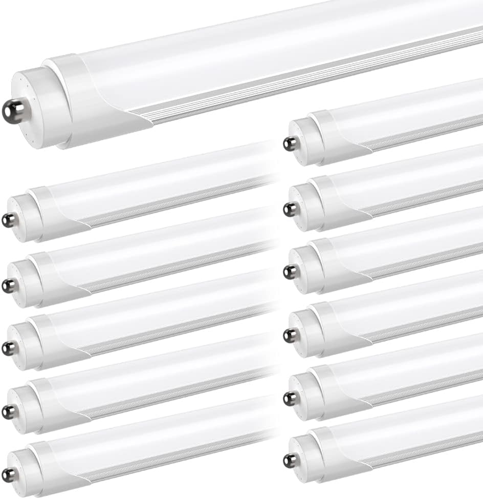 JESLED T8 T10 T12 8FT LED Tube Light Bulbs, 50W 6000LM, 5000K Daylight ...