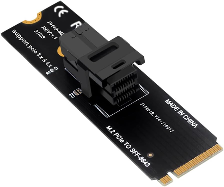 Amazon.com: JMT M.2 PCIE to SFF8643 Adapter Card U.2 (SFF-8639) for ...