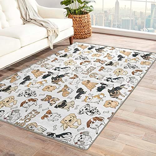 Amazon.com: Dog Area Rug 3x4 ft for Bedroom Living Room - Cute Puppy ...